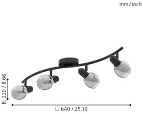 Eglo 98626 - Bodové svítidlo POLLICA 4xE14/28W/230V