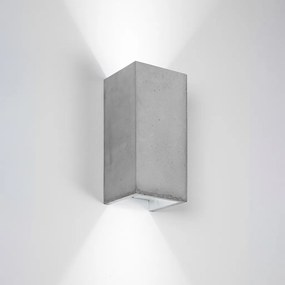 Nástěnné hranaté betonové svítidlo B8  Nástěnné hranaté betonové svítidlo B8 Dekor: Světlý beton, Vnitřní plocha: Stříbrná