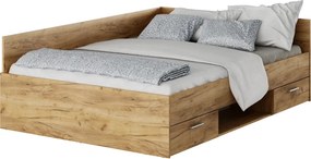 Postel, 140x200, dub artisan, BOAT