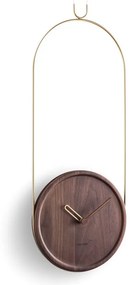 Designové nástěnné hodiny Nomon Colgante Walnut Gold 90cm