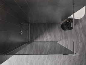 Mexen, Mexen Kioto-XF sprchová stěna s rámem 50 x 202 cm, grafit 10 mm, chrom - 800-050-104-01-40-X
