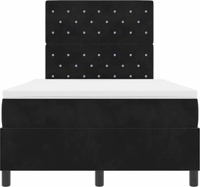 Postel s boxspringem s matrací s čelo Černý 120 x 190 cm samet 3339754