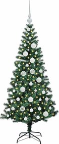 Umělý osvětlený vánoční stromeček Zelená 120 cm PVC a kov 3396739