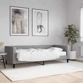 Válenda s matrací světle šedá 90 x 190 cm textil 3196570