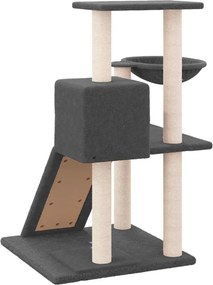 Škrabadlo pro kočky se sisalovými sloupky tmavě šedé 82 cm 171668