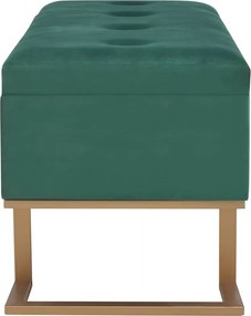 Lavice s úložným prostorem 105 cm zelená samet 247570