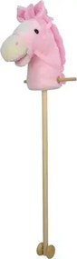 SPARKYS Hobby Horse růžová / 95 cm / se zvukem / kolečka / od 3 let