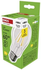 Emos lighting LED žárovka Filament A60 / E27 / 5,9 W (60 W) / 806 lm / neutrální bílá 1525733498