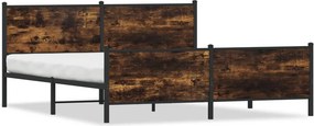 Kovový rám postele bez matrace kouřový dub 200 x 200 cm 3301358