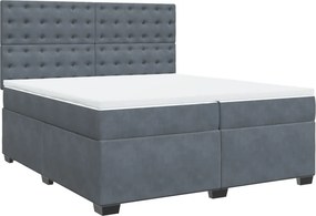 Box spring postel s matrací tmavě šedá 200x200 cm samet 3293315