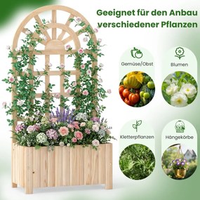 Costway Květinový truhlík s mříží a mřížovina a drenážní truhlík pro popínavé