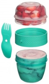 SISTEMA Krabička na jogurt a müsli, 2 komory+lžíce, SISTEMA, mix barev Barva krabiček SISTEMA: Fialová