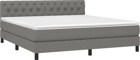 Box spring postel s matrací tmavě šedá 160x200 cm textil 3140306