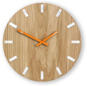 Nástěnné hodiny Simple Oak hnědo-oranžové