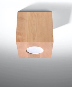 Stropní svítidlo Quad, 1x dřevěné stínítko