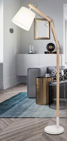 Rabalux Bílá stojací lampa Thomas s dekorem dřeva pro žárovku E27 4192