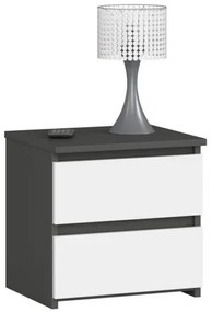Noční stolek CL2 2SZ CLP - grafit/bílá
