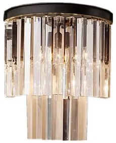 Krystalová nástěnná lampa LUXURY BLACK