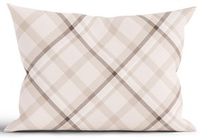 MK Lůžkoviny Bavlněný povlak na polštář Renforcé 50 x 70 cm - Káro krémové