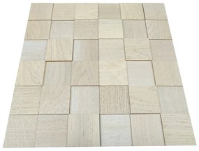 DUB ARKTICKÝ 50, jednotlivé kusy 50 x 50 mm (0,0025 m²) nebo samolepící panel 300 x 300 (0,09 m²) - dřevěná mozaika 3D 4 mm Broušený - olejovaný