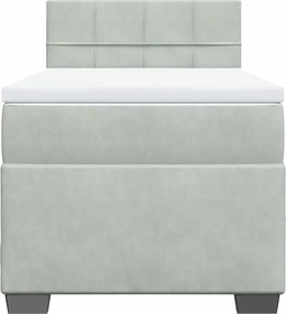 Box spring postel s matrací světle šedá 90x190 cm samet 3288498