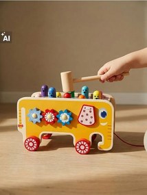 Sinsay - Dřevěná zatloukačka ve tvaru auta - vícebarevná