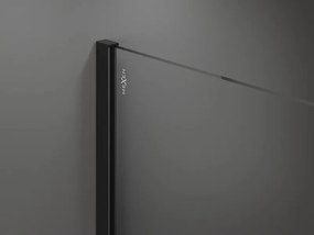 Mexen Kioto, zaoblená sprchová zástěna 110 x 200 cm, 8mm čiré sklo, černý profil, 800-110-101-70-06