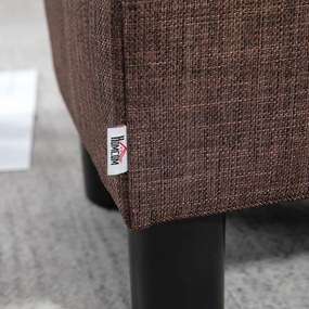 HOMCOM taburet otoman do 100 kg nosnost obdélníkový čalouněný taburet do obývacího pokoje hnědý 40 x 30 x 24 cm | Aosom.de