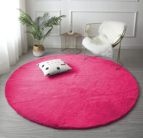 TZ Tmavě růžový kulatý koberec Rabbit Rozměr: 90 cm