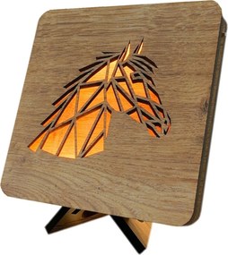 Li-Go "Hlava koně" lampa 19x19 cm provedení povrchu: dub světlý