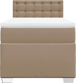 Box spring postel s matrací cappuccino 100x200 cm umělá kůže 3286111