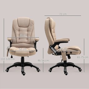 Kancelářská židle Vinsetto s vibrační masáží, ergonomická kancelářská židle s vyhříváním a funkcí polohování, výškově nastavitelná manažerská židle s…