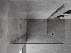 Mexen Mist-B Duo, 2-křídlý ​​výklopný sprchový kout 75 x 70 cm, čiré sklo, chromový profil, 8A2-075-070-01-00