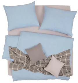 SCANquilt povlečení LINO světle modrá 140 x 200/70 x 90 cm