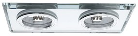 Podhledové svítidlo Glass Square II, 1x skleněné/stříbrné kovové stínítko, s