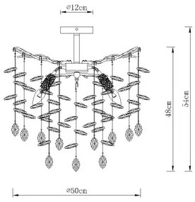 Globo 64138DG - Lustr na tyči QUEENA 6xE14/40W/230V zlatá