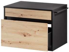 Závěsná skříňka pod umyvadlo Mossa 56 60 cm dub Artisan/černá