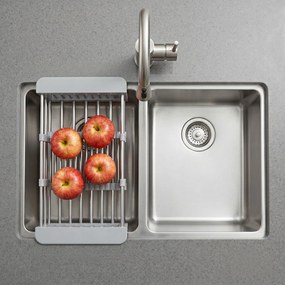 Teleskopický odkapávač na dřez REA P14487A, šedý