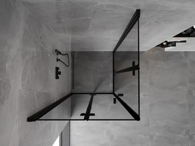 Mexen Mist-F Duo, skládací sprchový kout 110 x 110 cm, čiré sklo-černý rám, 8A6-110L-110P-70-70