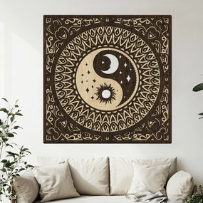 dřevo života Dřevěná 5 vrstvá mandala YING YANG Rozměry (cm): 40, Zvolte barevný dekor: wenge-javor