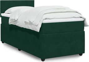 Box spring postel s matrací tmavě zelená 90x190 cm samet 3287629