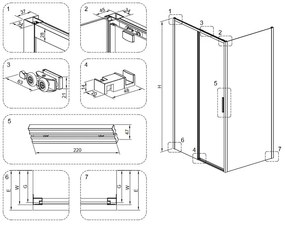 BPS-koupelny Obdélníkový sprchový kout SK-NOB  100x90 černý/transparent - bez vaničky