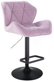 LuxuryForm DESIGN Barová židle MILANO VELUR na černé kulaté podstavě - levandule
