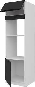 ARIA bc | vysoká skříňka 60 DPM-210 2F na vestavnou troubu a mikrovlnku | 60 cm | ANTI FINGERPRINT povrch | bílá/černá