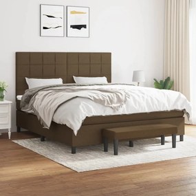 Box spring postel s matrací tmavě hnědá 180x200 cm textil 3136616