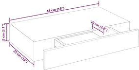 vidaXL Marketos Plovoucí nástěnná police s šuplíkem 2 ks bílá 48 cm