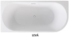 BESCO Volně stojící vana ZOYA Glam - zlatá Barva sifonu - Grafitová, Rozměr vany - 170 × 80 cm, Způsob provedení - Levé VANZOYA170LGG1