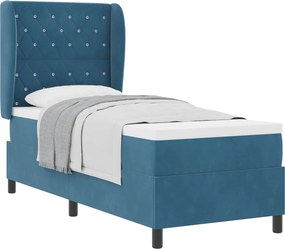 Postel s boxspringem s čelo Tmavě modrá 200 x 80 cm samet 3340848