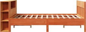 Postel s knihovnou bez matrace 150 x 200 cm masivní borovice 3323181