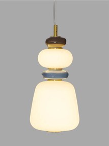 Bílé/ve zlaté barvě kovové LED stmívatelné závěsné svítidlo s porcelánovým stínidlem/se skleněným stínidlem ø 17 cm Palo – Nova Luce